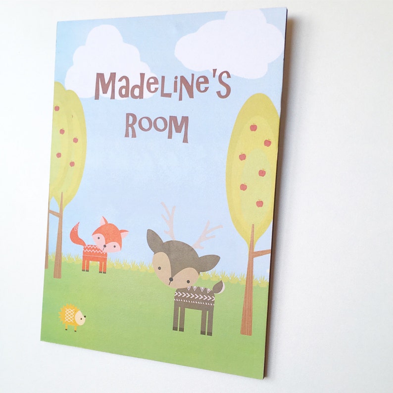 Personalised Woodland Door Sign, Woodland Name Plaque, Woodland Room ...
