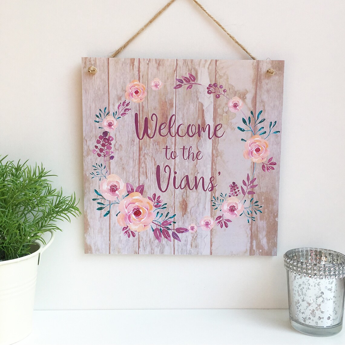 Name Welcome Sign, Personalised Welcome Sign, Wooden Welcome, Entrance ...