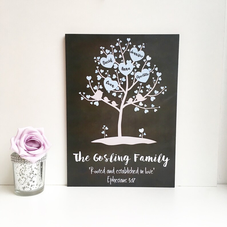 Personalised Family Tree Plaque Bible Verse Family Tree Sign | Etsy UK