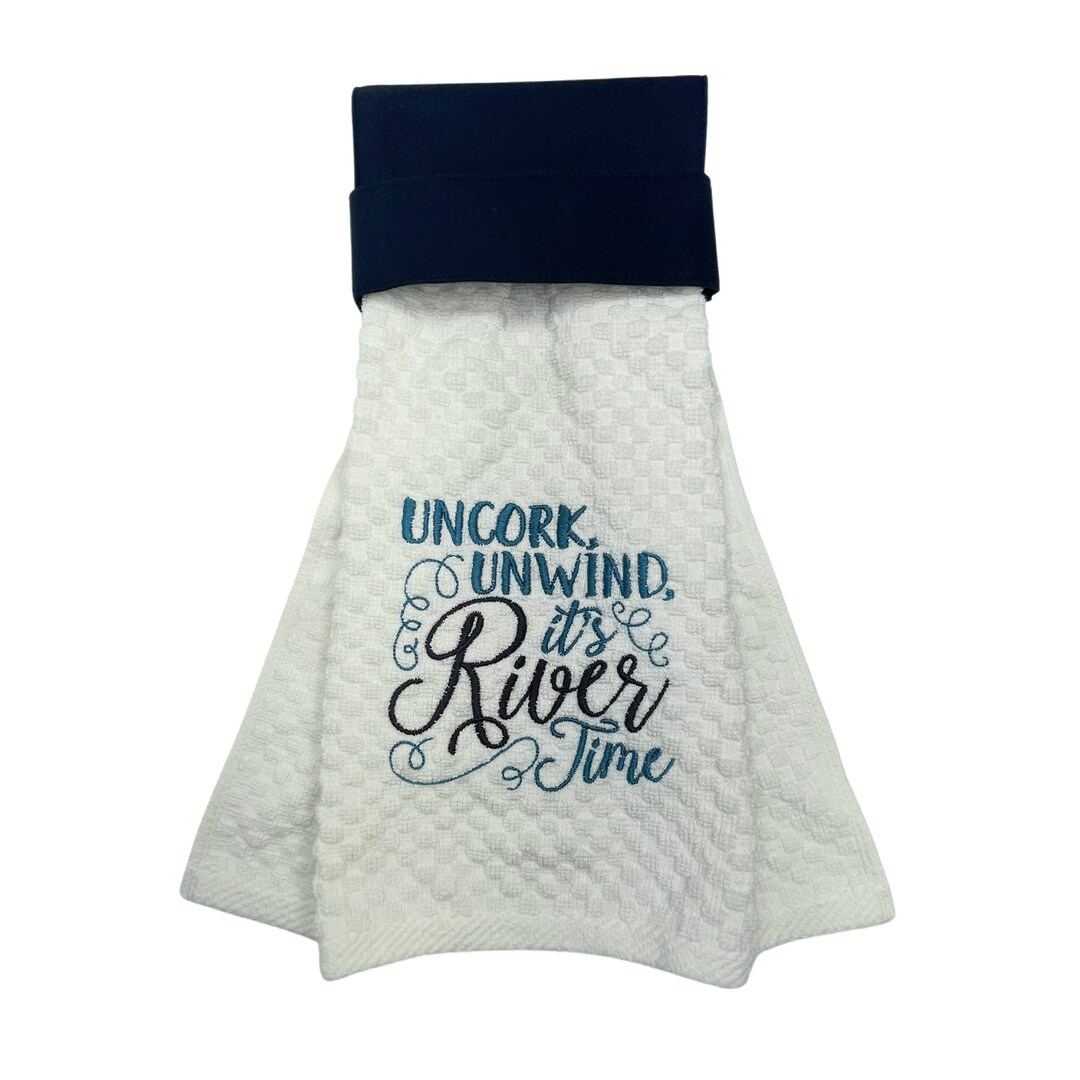 River House Decor, Embroidered Kitchen Hand Towel for River House ...