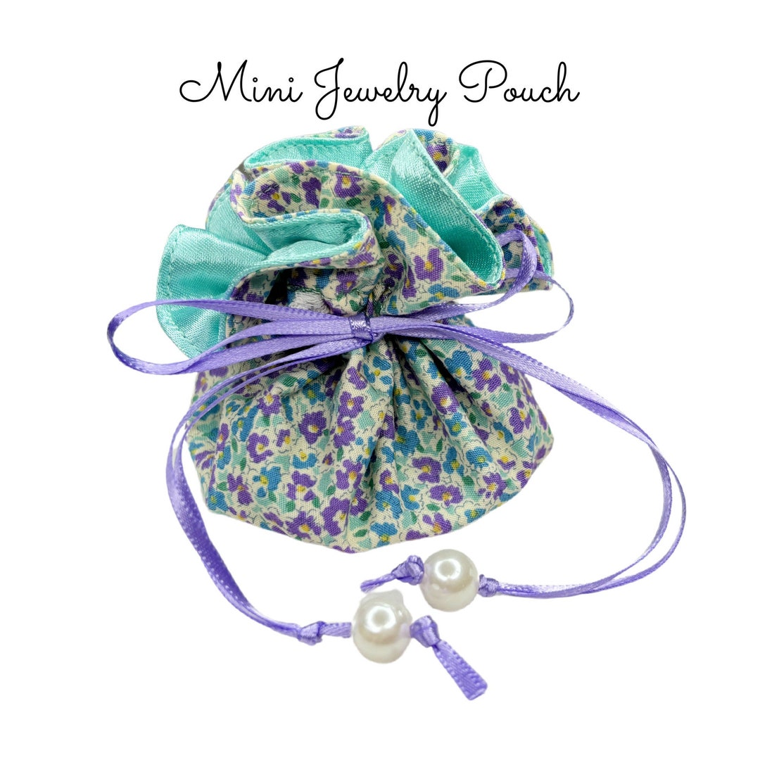 Mini Jewelry Pouch, Satin Lined Tiny Pouch, Drawstring Jewelry Pouch ...