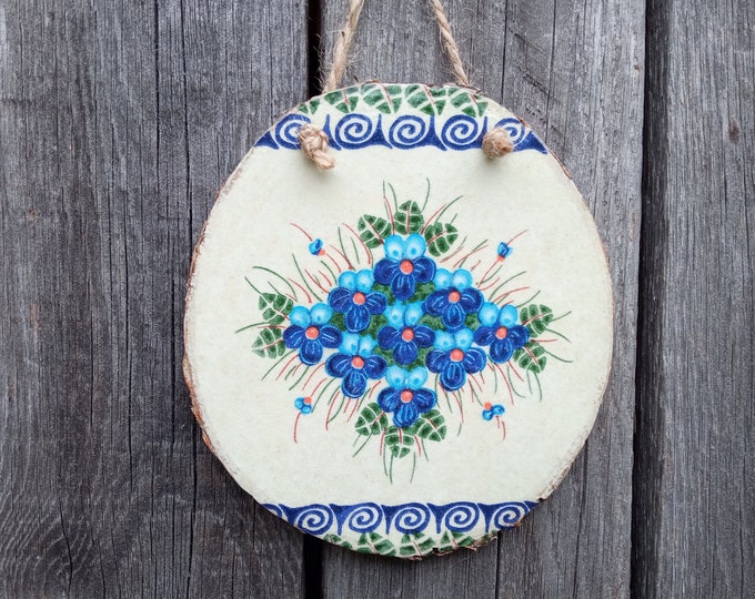 Polish Folk Art, Boleslawiec Polish Pottery Motif, White With Blue and ...