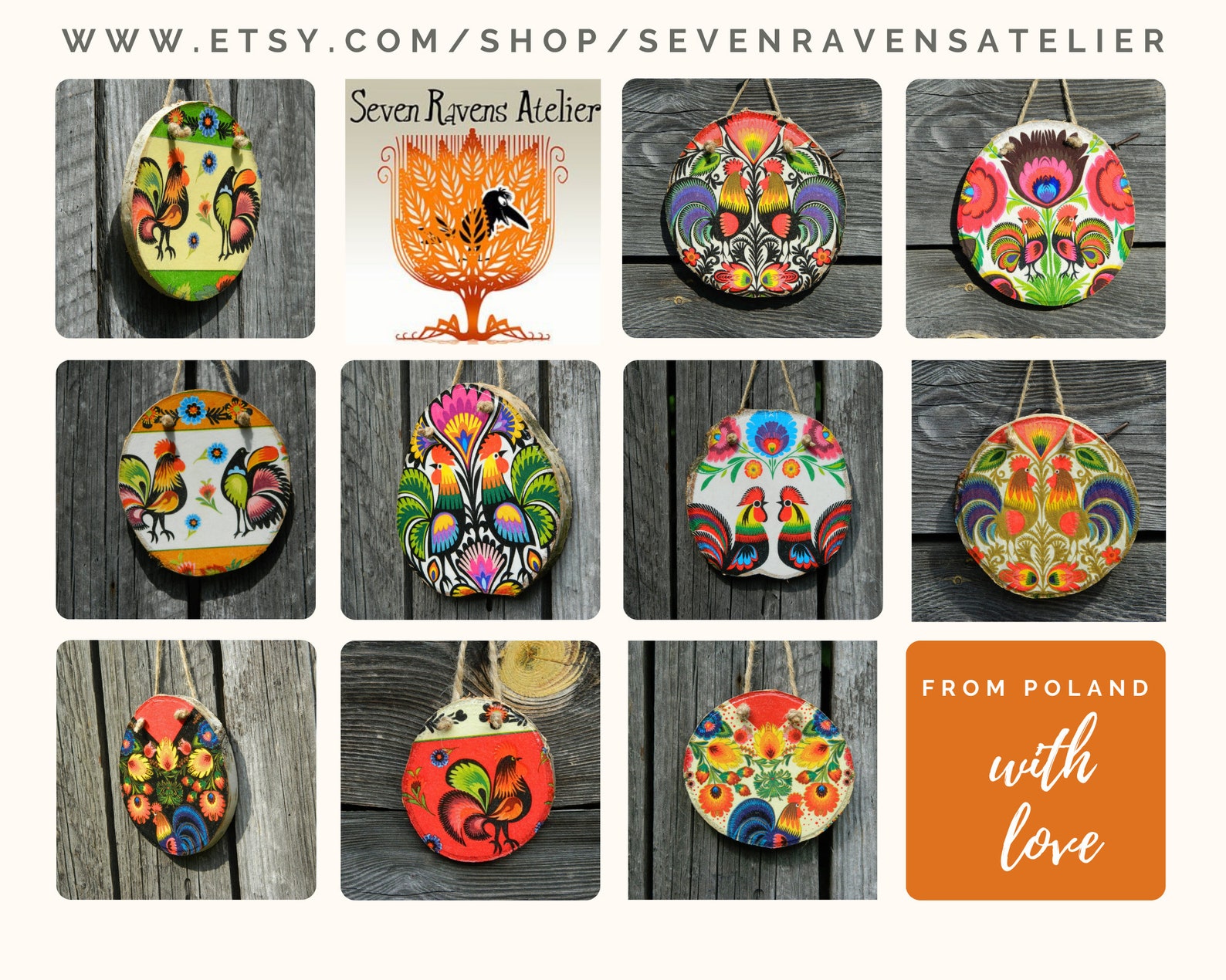 Polish Folk Art Polish Roots Poland Wall Art Rooster Decor - Etsy