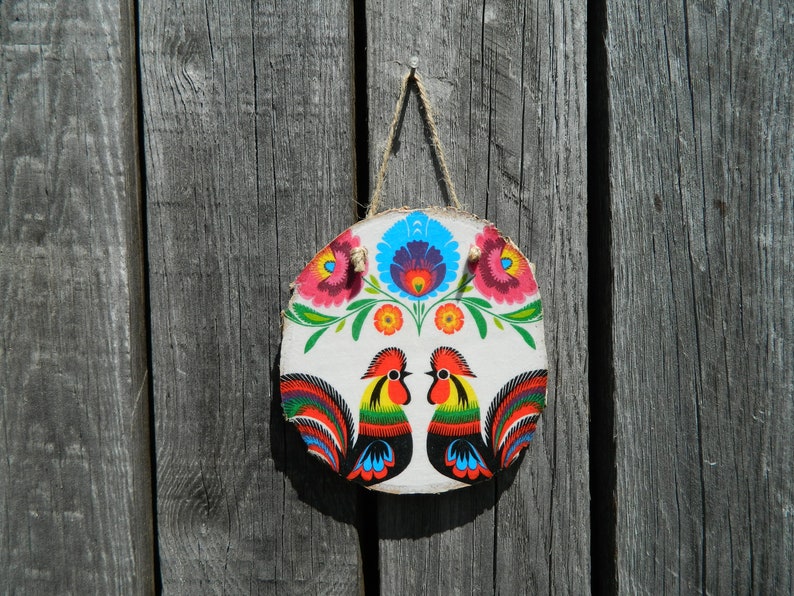 Polish Folk Art Polish Roots Poland Wall Art Rooster Decor - Etsy