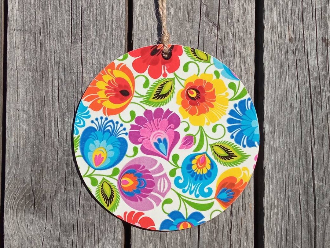 Polish Folk Art Wall Hanging Decor, Folk Flowers Farmhouse Ornament ...