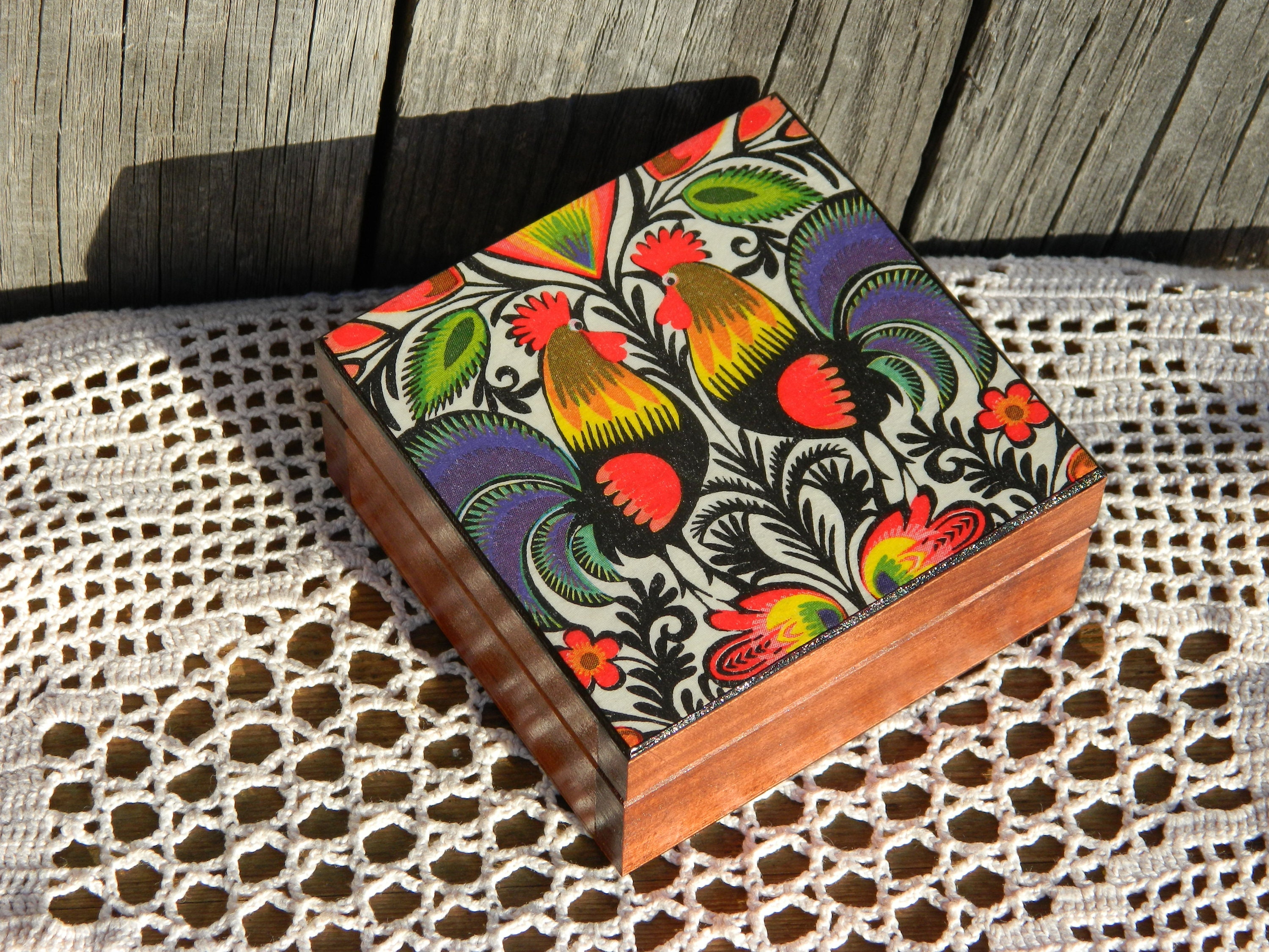 Polish Folk Art Wooden Box Made in Poland Jewelry Cabinet - Etsy