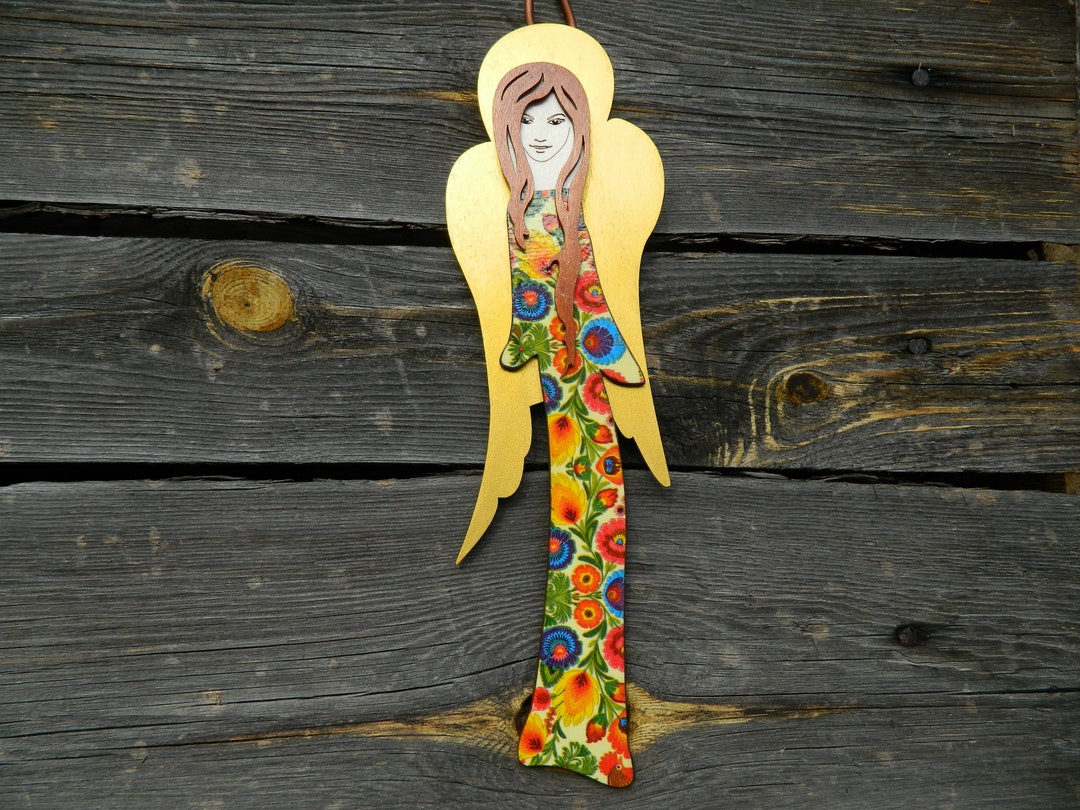 Angel Wall Hanging, Polish Folk Art Room Decor, Polish Folk Small Gift ...