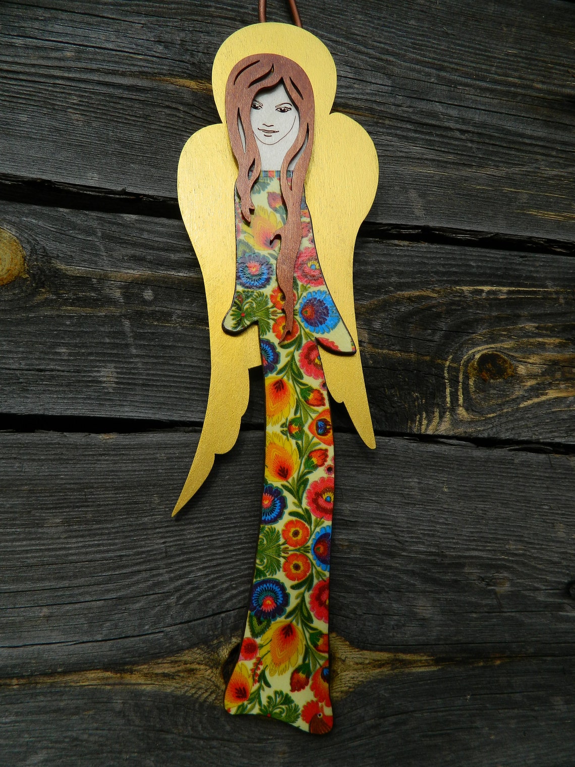 Angel wall hanging Polish folk art room decor Polish folk | Etsy