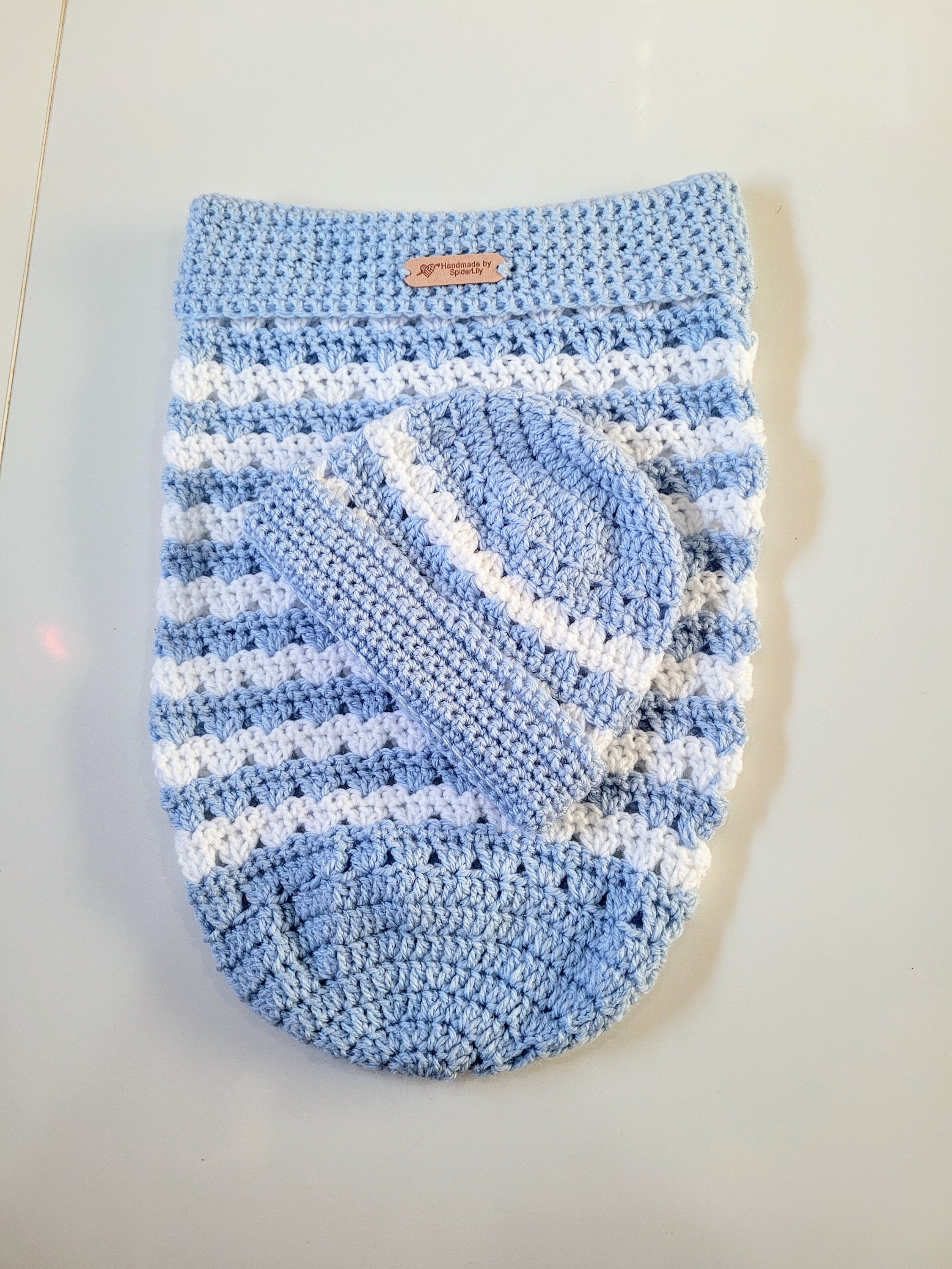 Handmade Unique Crochet Baby Cocoon/papoose With Hat - Etsy