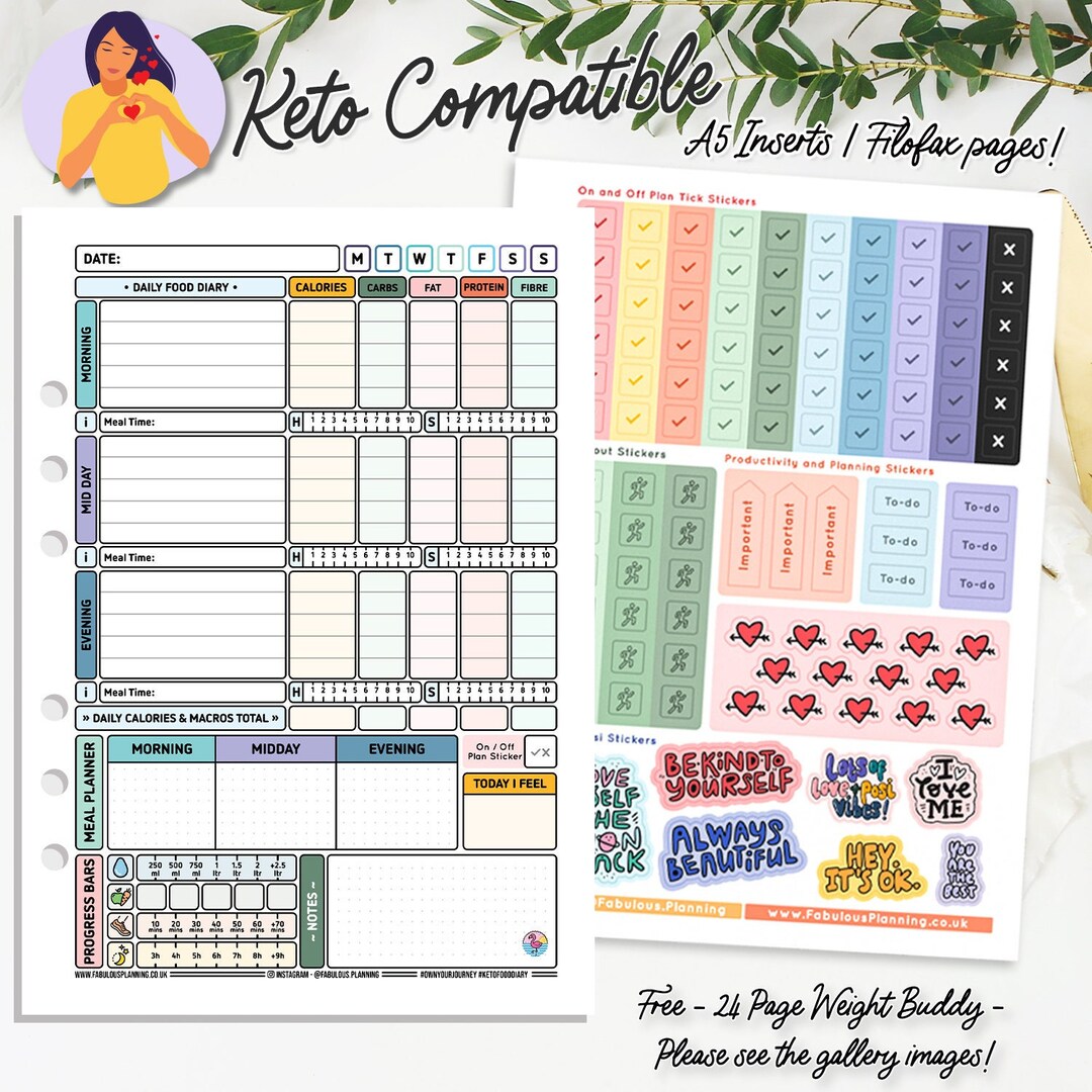A5, Keto Food Diary, Healthy, Tracker, Journal,notebook, Weight Loss ...