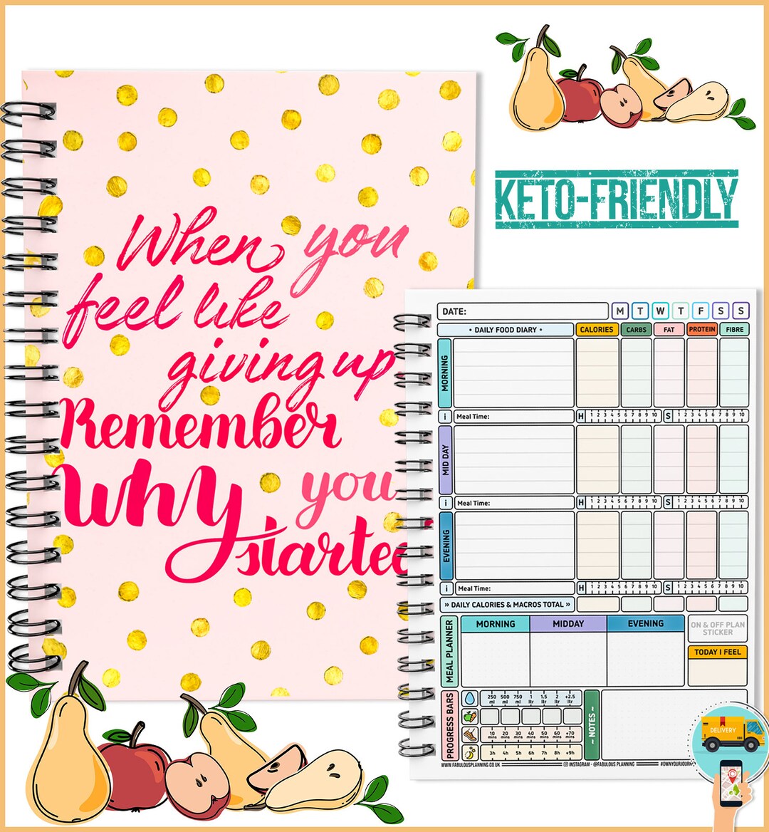 KETO A5 Diet Diary - Food Planner, Habit Tracking, Meal Plan, Macros ...
