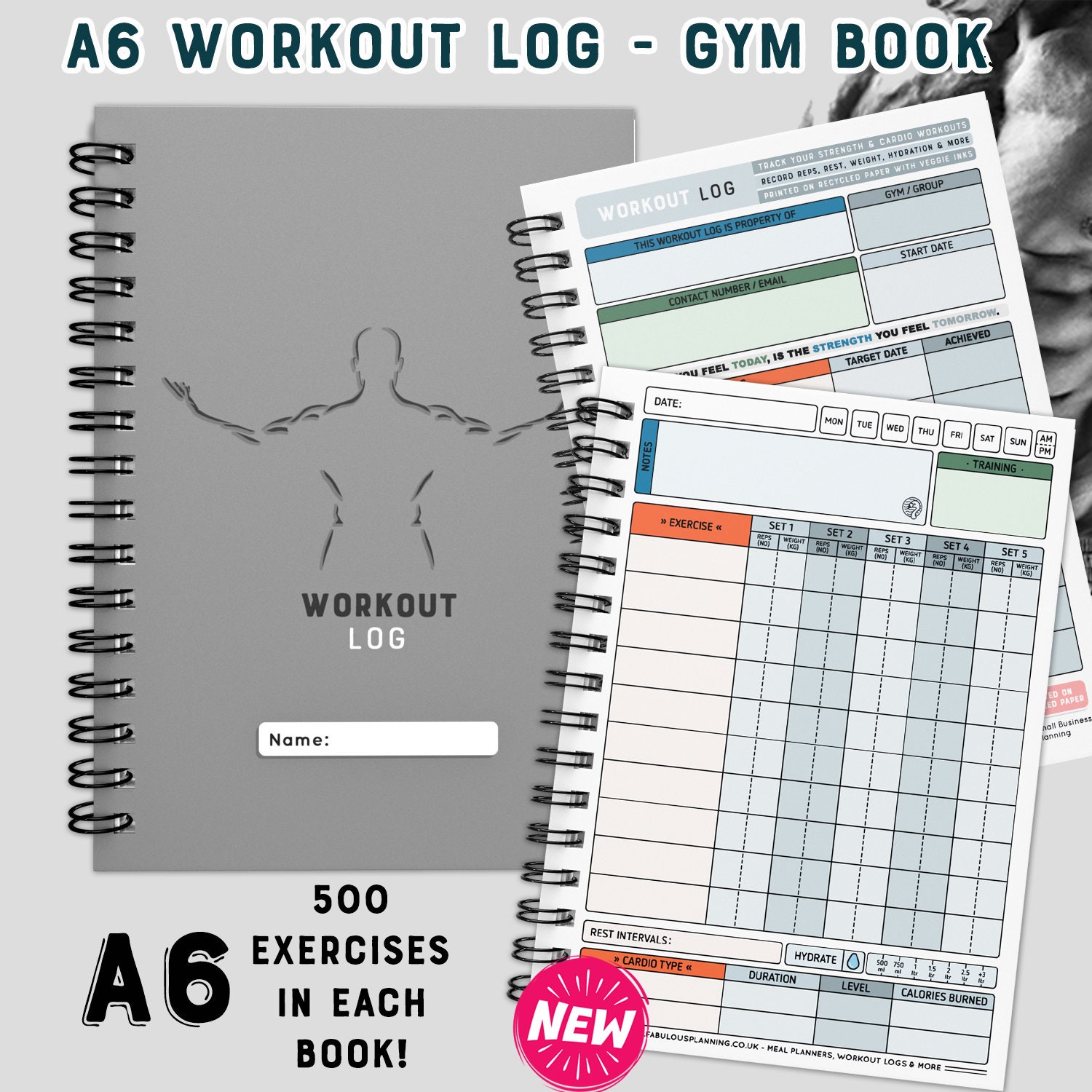 A6 Gym Workout Log Diary Weights/Book/LossFitness/ | Etsy