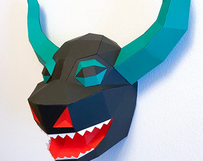 Mascara de diablo completa - Papercraft - Etsy México