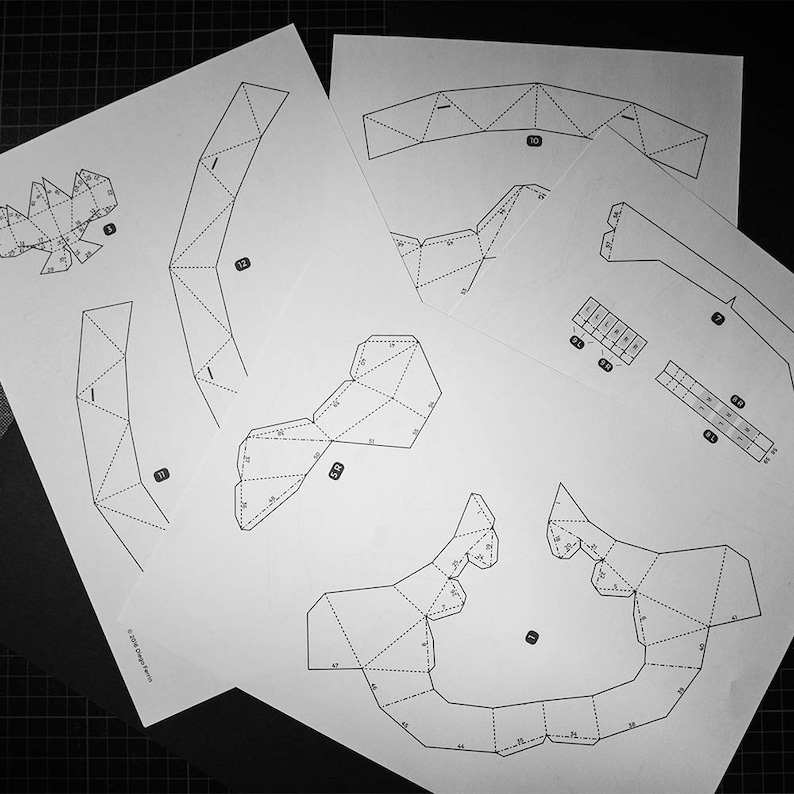 Kabuto and Menpo Mask, Papercraft, Wall Decor, 3D Mask Template ...
