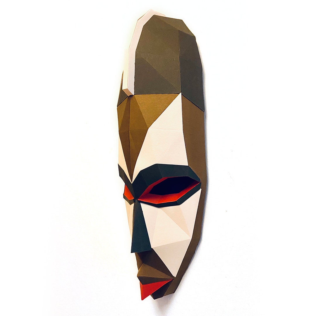 African Tribal Mask, Papercraft, Wall Decor, 3D Mask Template - Etsy