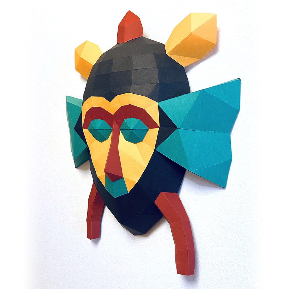Tribal Mask, Papercraft, Wall Decor, 3D Mask Template - Etsy