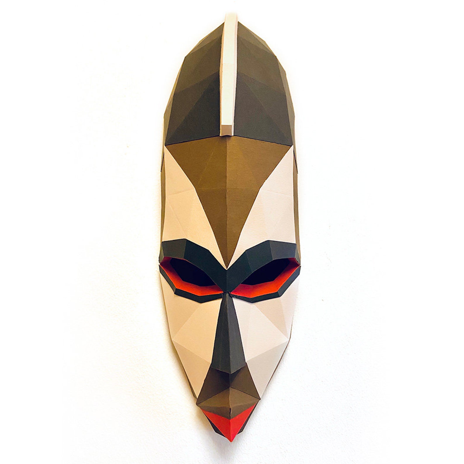 African Tribal Mask, Papercraft, Wall Decor, 3D Mask Template - Etsy