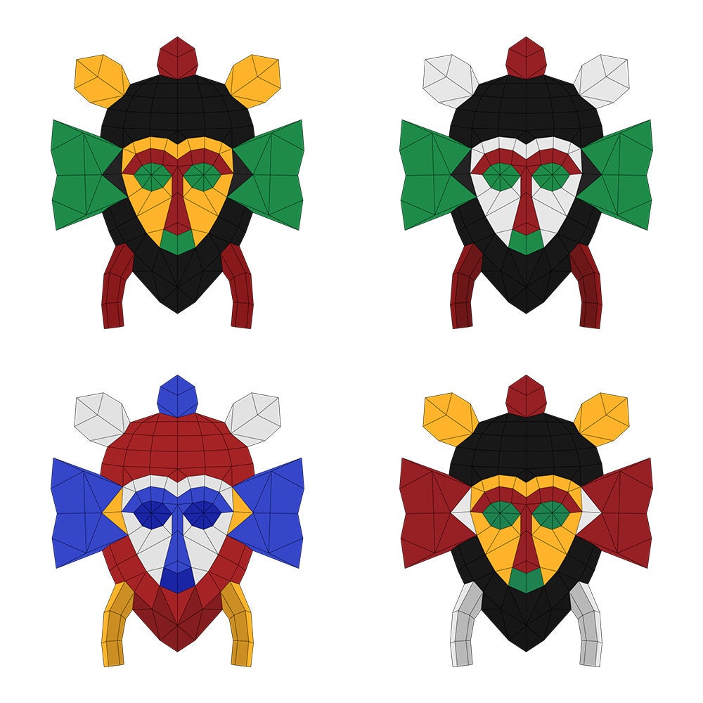 Tribal Mask, Papercraft, Wall Decor, 3D Mask Template - Etsy