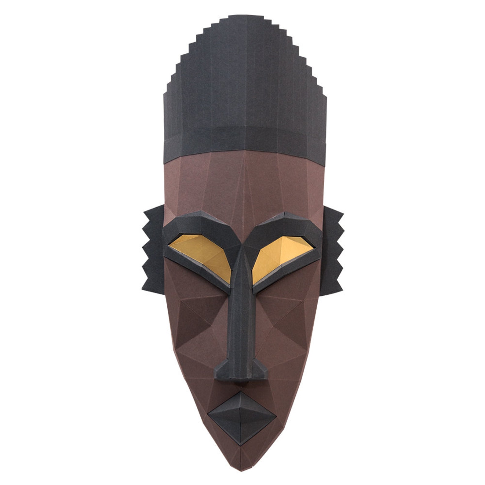 Tribal African Mask, Papercraft, Wall Decor, 3D Mask Template - Etsy ...