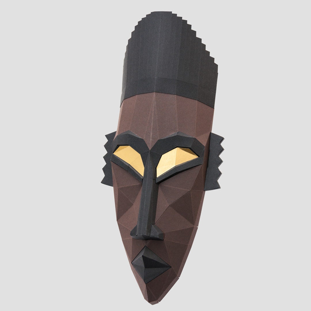 Tribal African Mask, Papercraft, Wall Decor, 3D Mask Template - Etsy