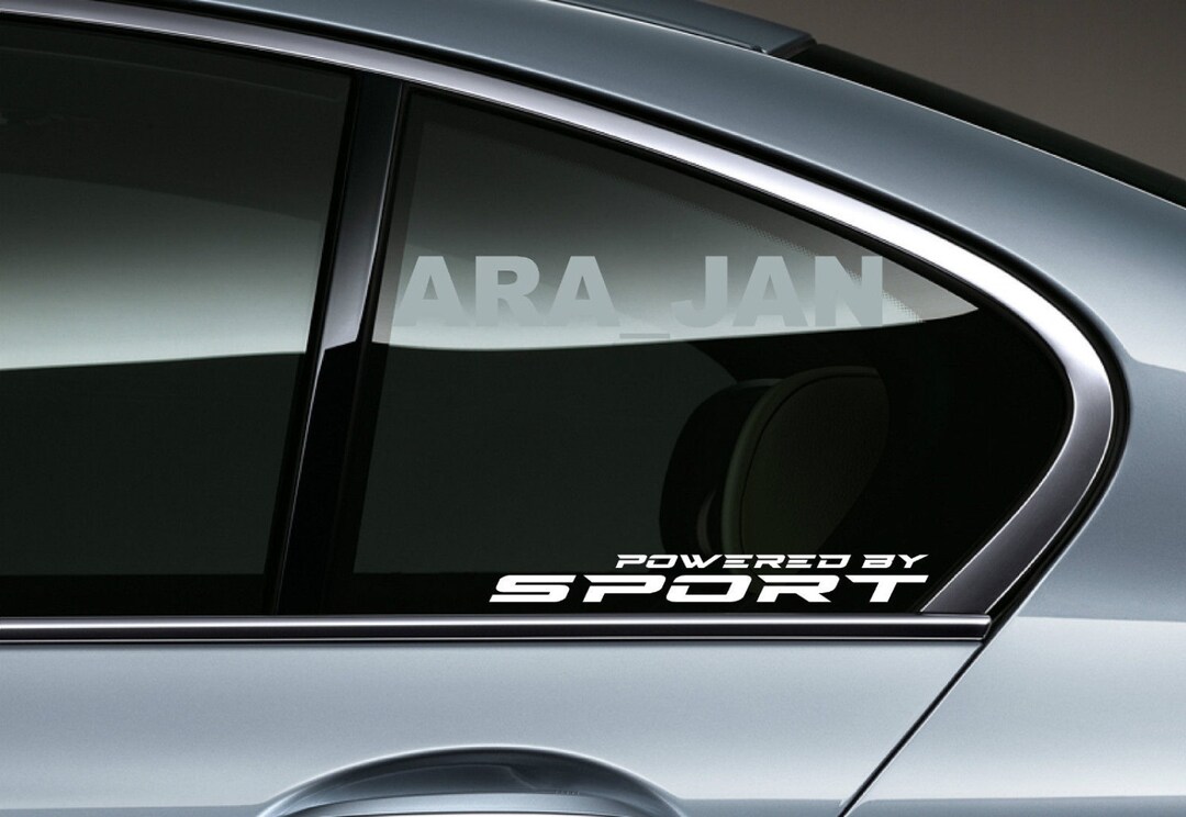 2 piezas Powered by SPORT Vinyl Decal window sticker racing sport car ...