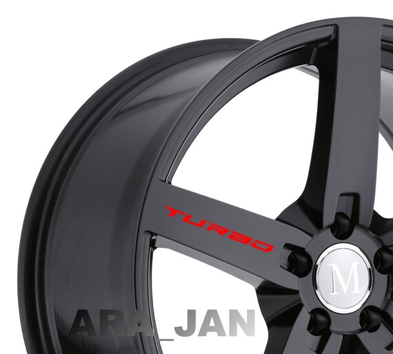 4 Pcs TURBO Vinyl Decal Racing Sticker Car Wheels Rims Logo | Etsy