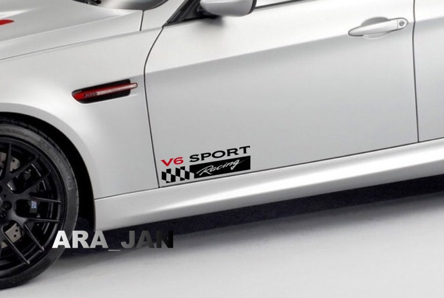 V6 SPORT Racing vinilo Decal pegatina coche puerta insignia - Etsy España