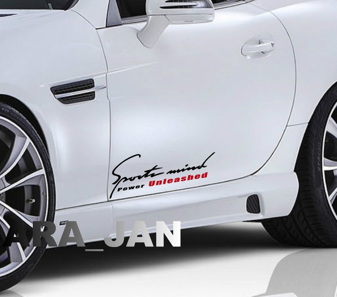 2 Pcs - Sports Mind Power Unleashed Vinyl Decal Sticker Sport Car Logo ...