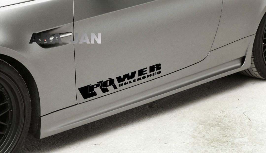 2pcs - POWER UNLEASHED Vinyl Decal Sticker Sport Racing Car Logo Emblem ...