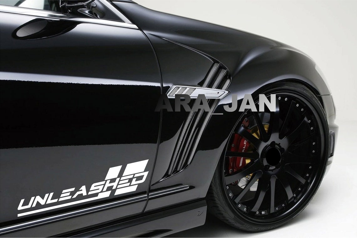 UNLEASHED Decal Sticker Sport Car Racing Stripe Auto Logo Emblem BMW M ...