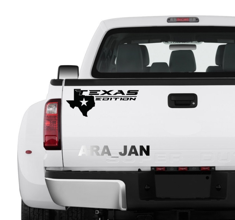 TEXAS Edition Truck Decal Sticker Texas Map Sport Truck Pickup Bed 4X4 ...