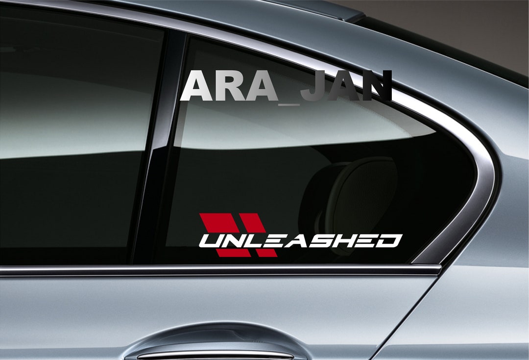 UNLEASHED Decal Sticker Sport Turbo Car Racing Logo Window Emblem BMW M ...