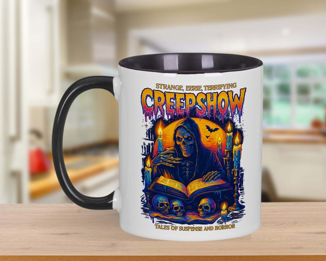 Custom Horror Themed Ceramic Coffee Mug – Double-sided Design – Creepy ...