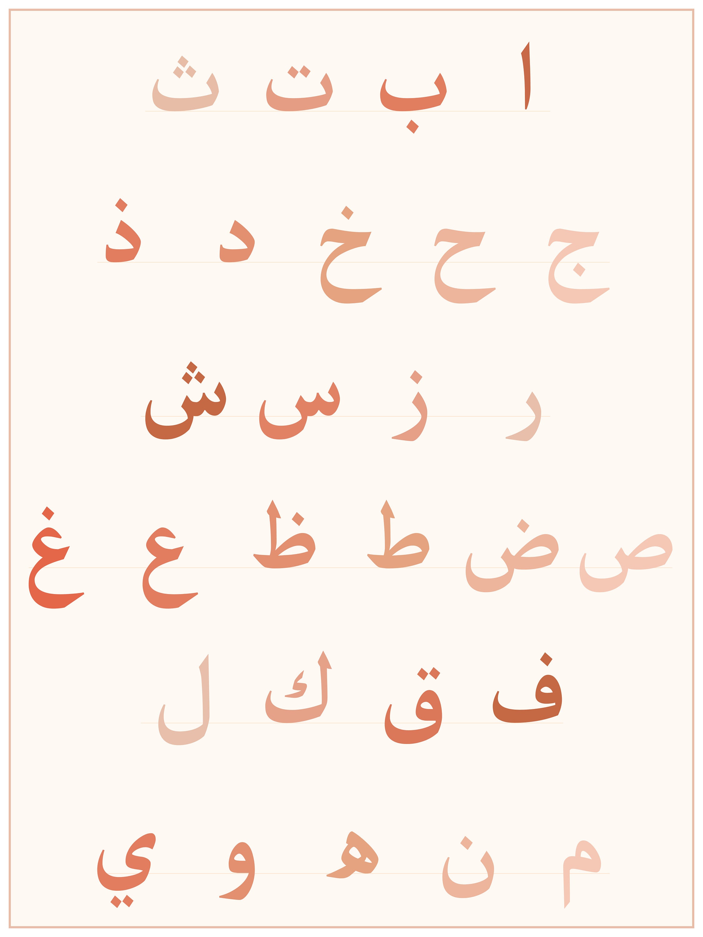Cozy Arabic Alphabet Poster - Etsy