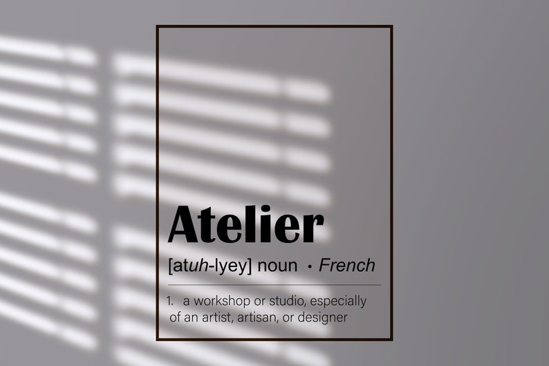 Atelier Definition Poster - Etsy