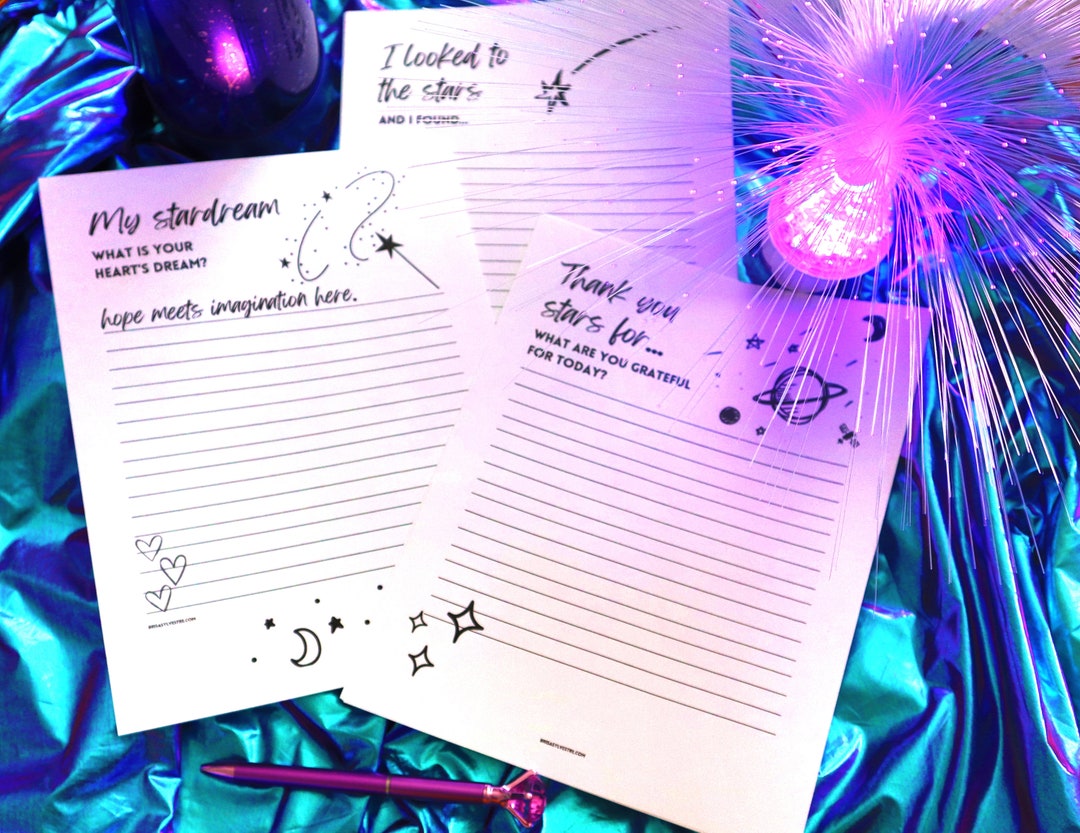 Daydream PRINTABLE Journal Pages, Galaxy Journal Pages, Night Sky ...