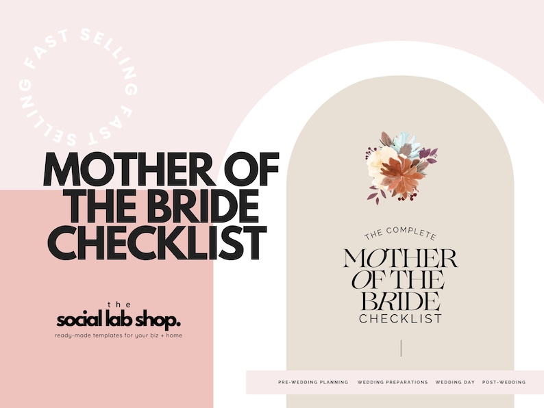 Mother of the Bride Wedding Checklist, Bridal Planner Template Canva ...