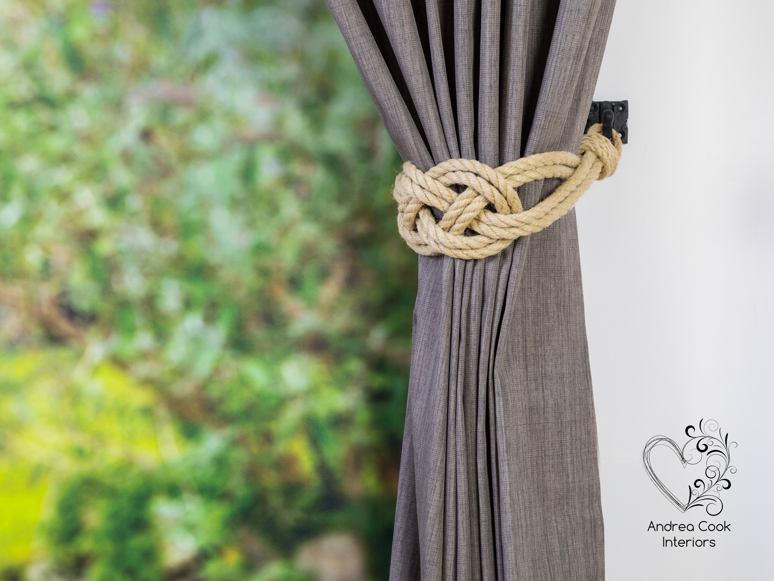 Large Beige Rope Carrick Bend Knot Curtain Tie backs | Etsy