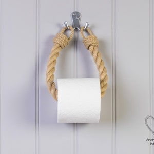 Full Bathroom Set Including Chunky Beige Rope Toilet Roll Holder, Towel ...