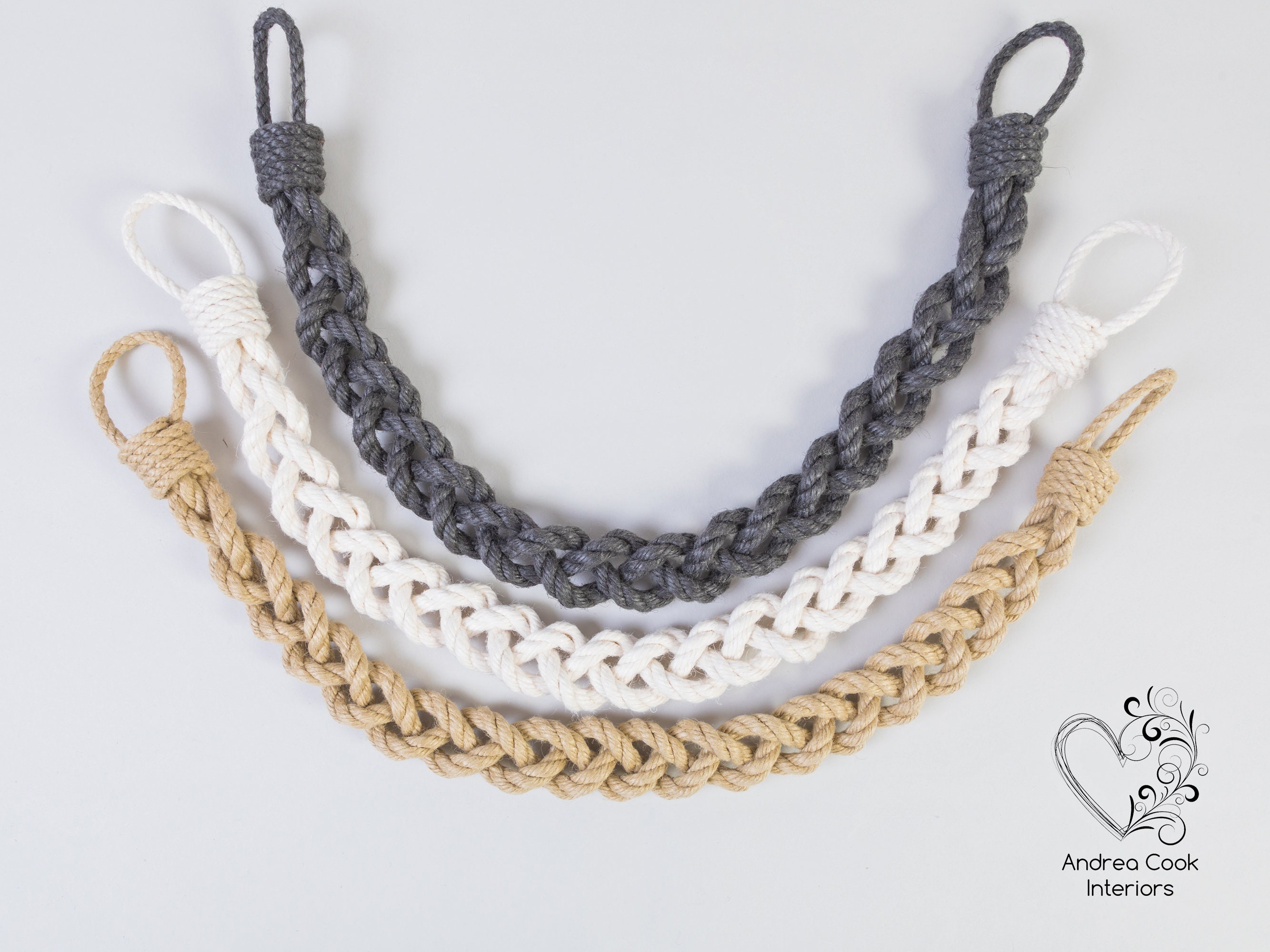 Chunky Ivory White Cotton Rope Tiebacks Braided Curtain Tie - Etsy