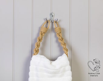 Rope Hand Towel Holder, Handmade Nautical Decor, Ring Towel Holder ...
