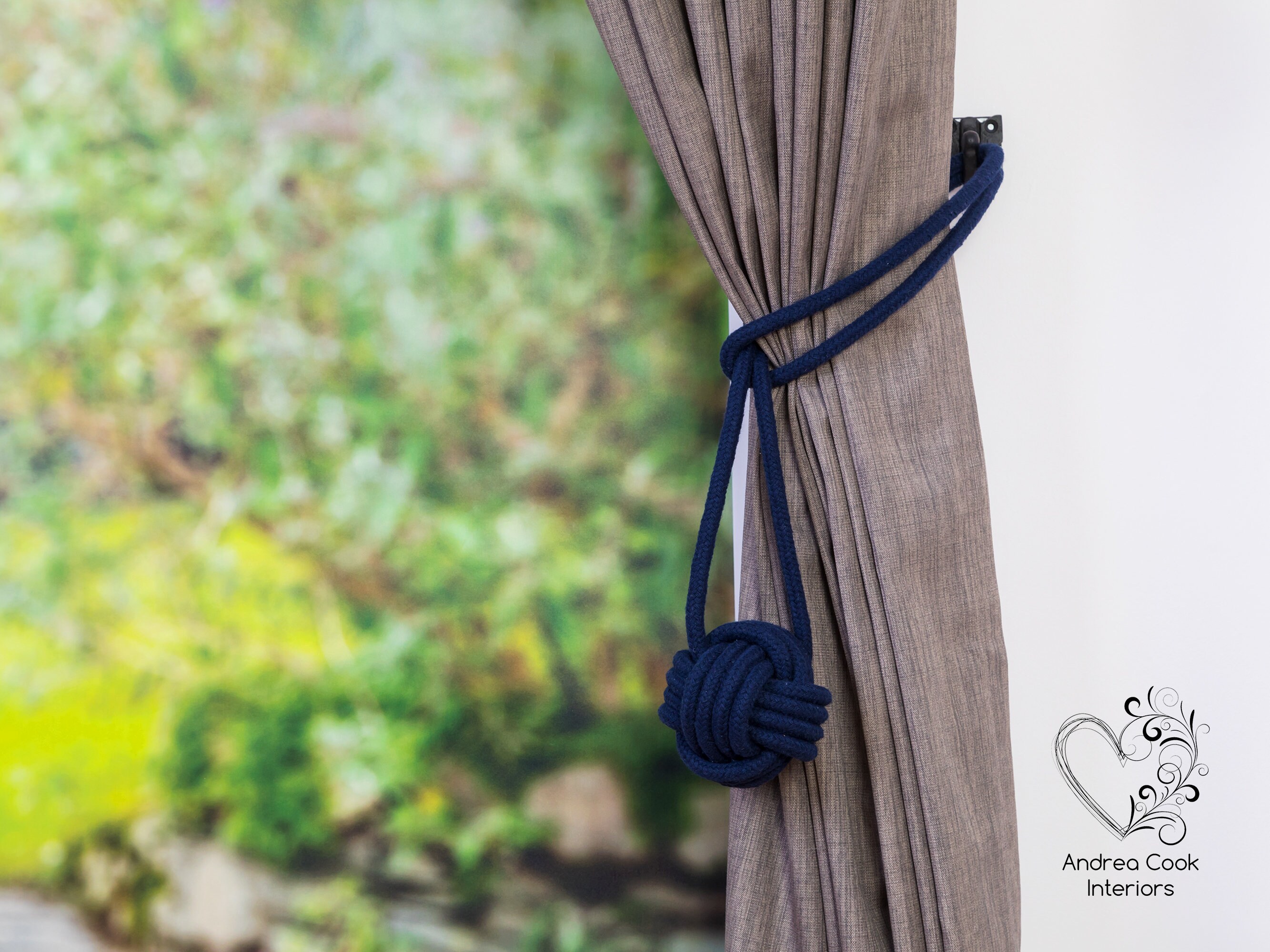 Large Navy Blue Monkey Fist Tieback Nautical Tieback | Etsy UK