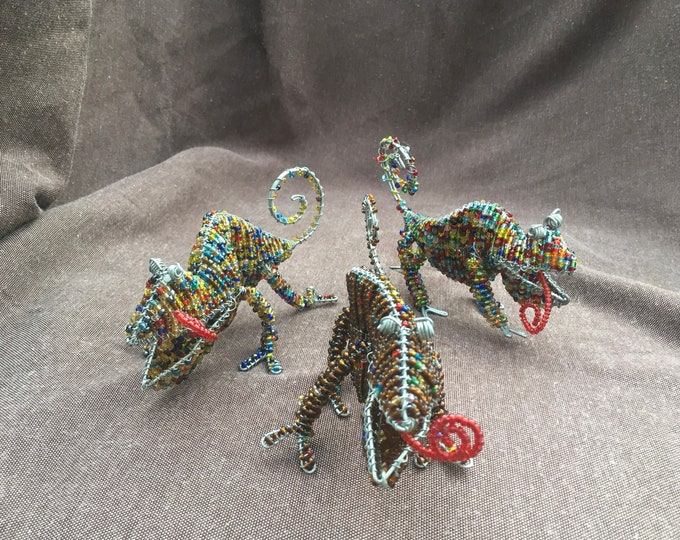 African Beaded Chameleon - Etsy
