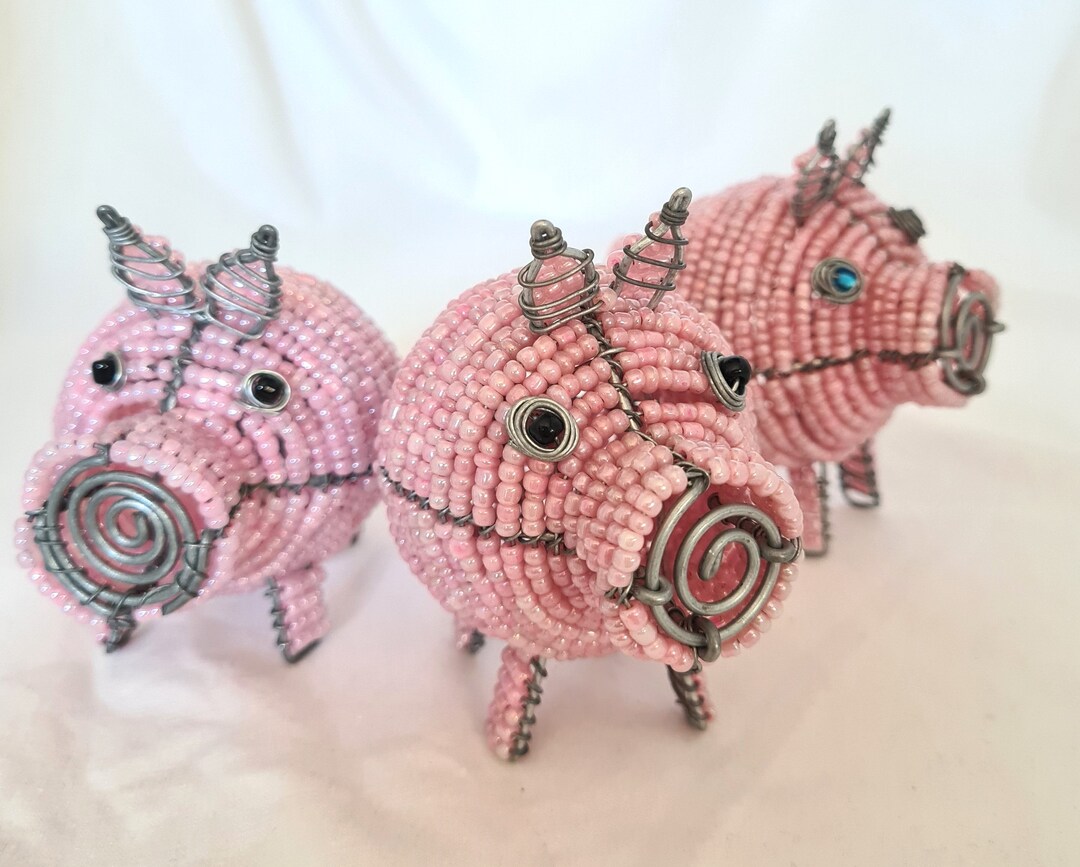African Beaded Pig - Etsy