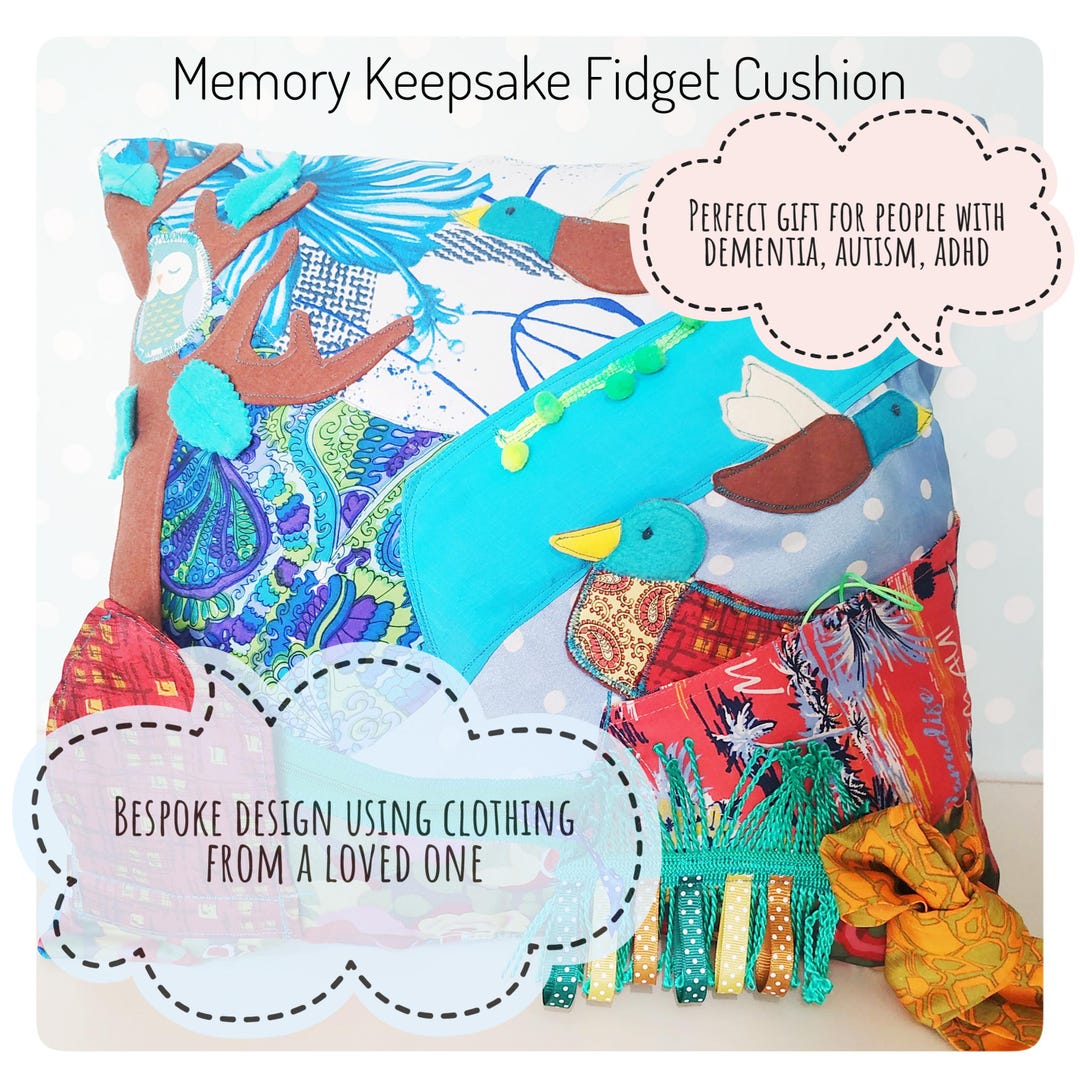 Memory Keepsake Cushion Memorial Fidget Pillow Handmade Gift Clothes ...