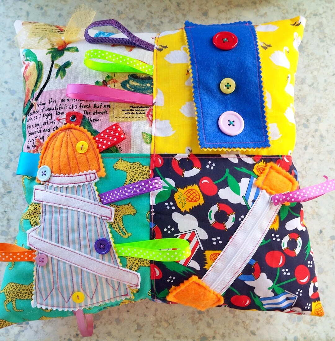 Dementia Fidget Blanket Cushion Fairground Care Home Twiddle Pillow Help Reduce Anxiety Self ...