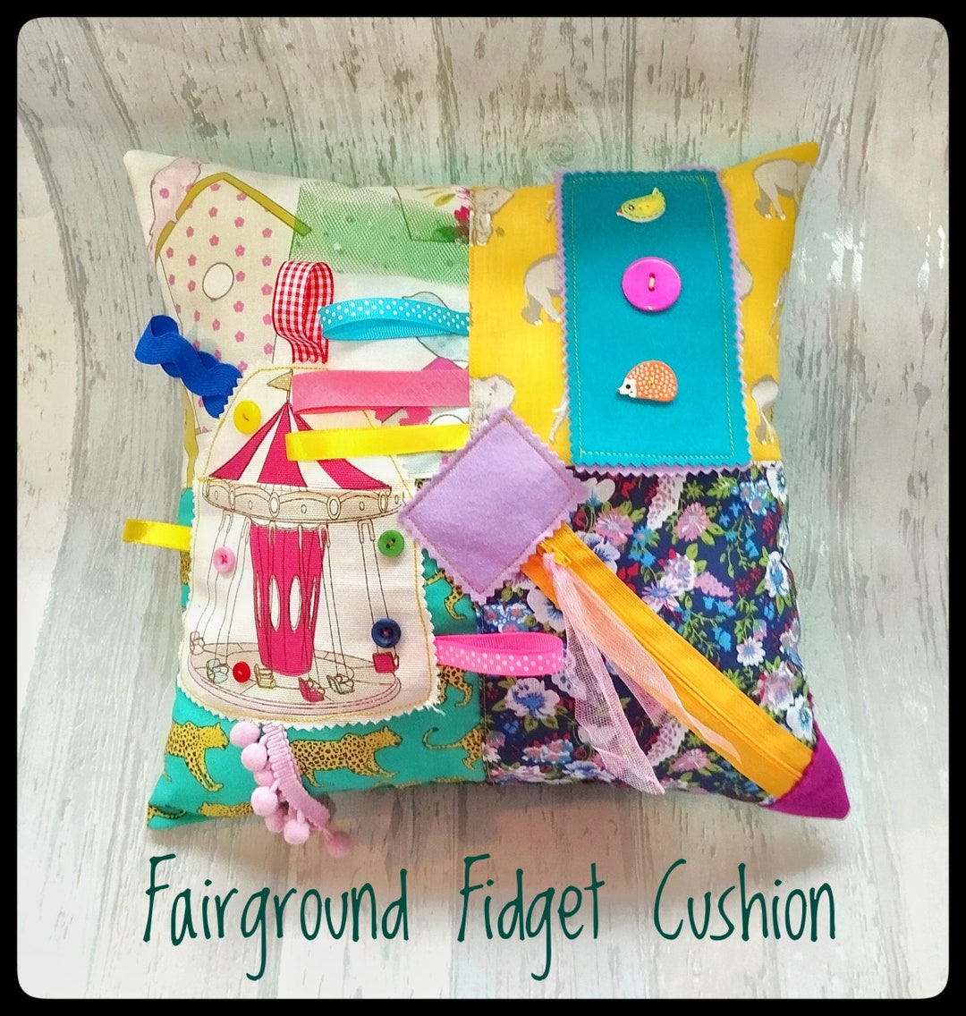 Fun Fair Fidget Cushion Fairground Pillow ADHD Sensory Therapy Dementia ...
