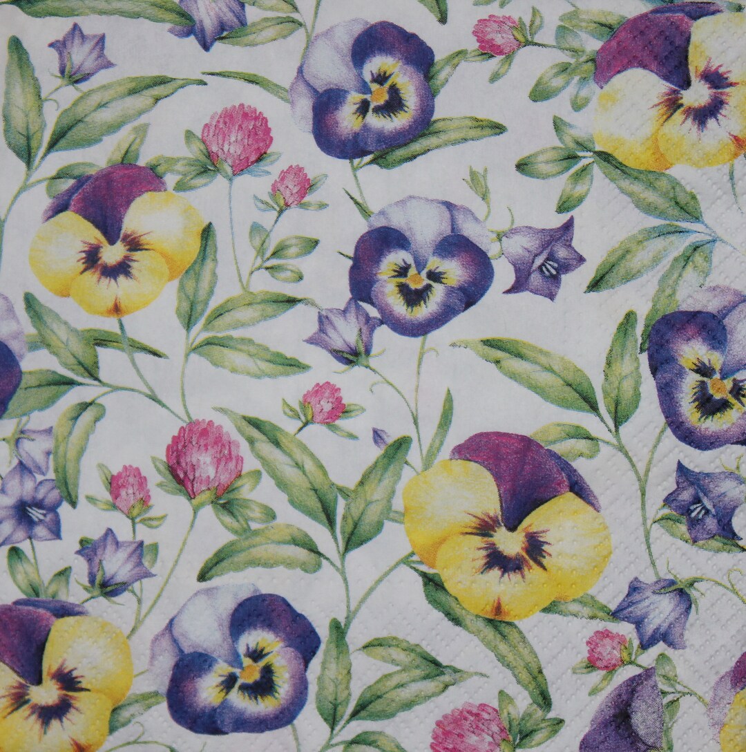 4 Paper Napkins for Decoupage,paper Napkins With Pansies, Flowers ...