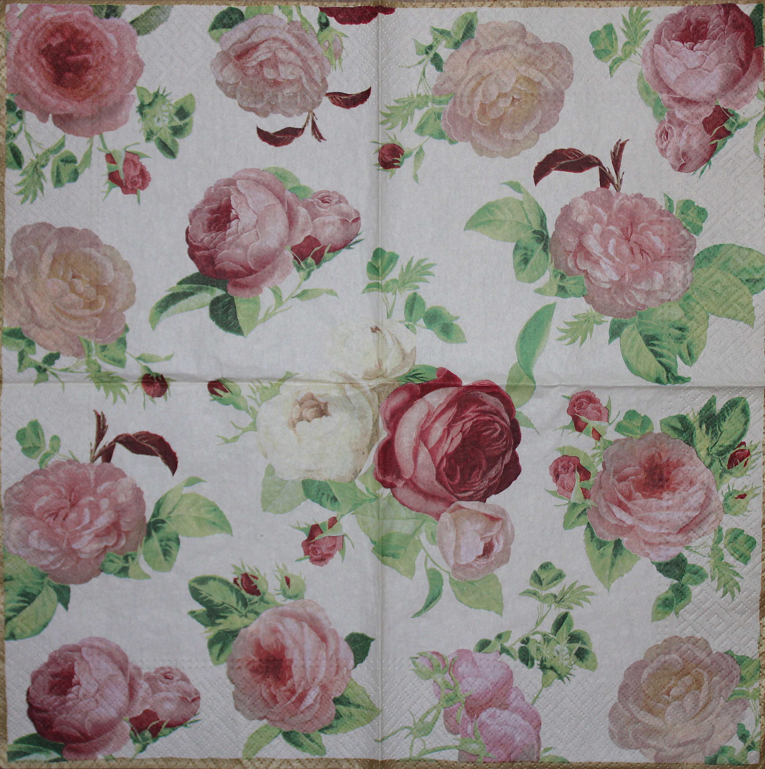 4 Paper Napkinspaper Napkins With Graceful Rosesdecoupage - Etsy