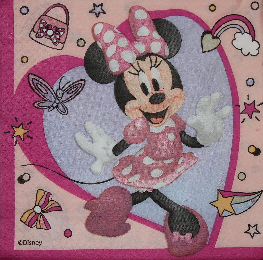 4 Children's Napkins,mickey Mouse Girl,paper Napkins,paper Napkins for ...